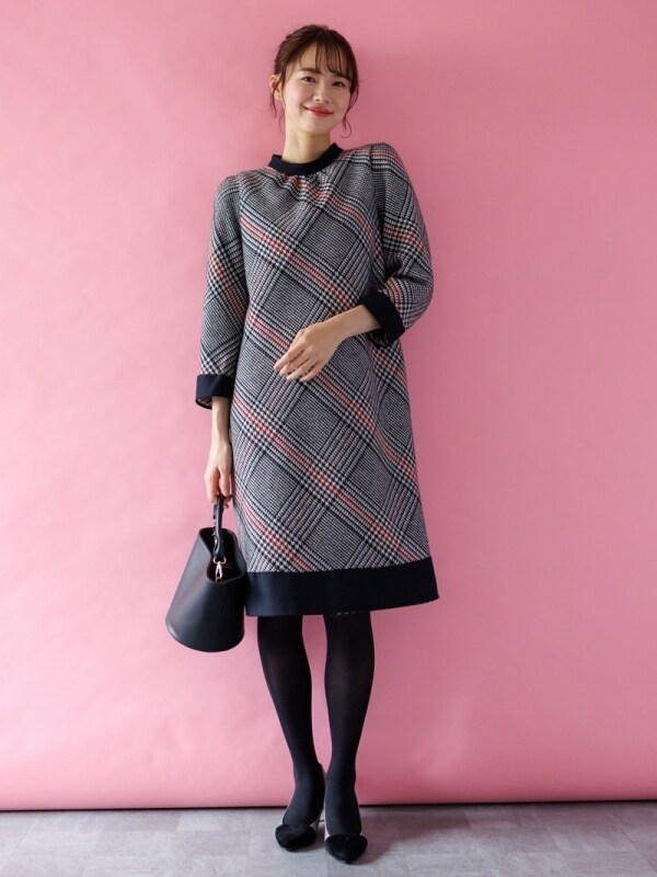 カールパークレーン（Karl Park Lane）/格子×無地 Aラインワンピース