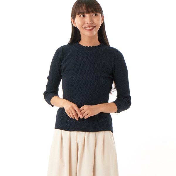 カールパークレーン（Karl Park Lane）/【サマーニット】ラメ　丸首リブニット