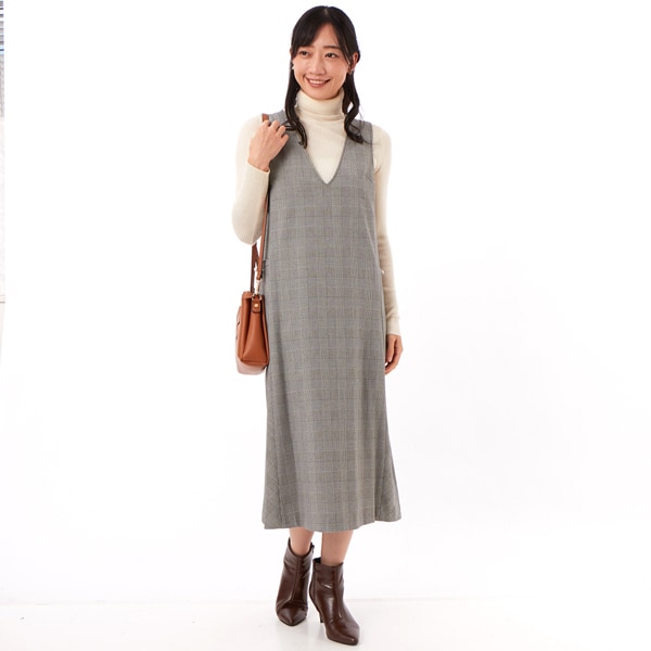 カールパークレーン（Karl Park Lane）/グレンチェック Vネックジャンスカ