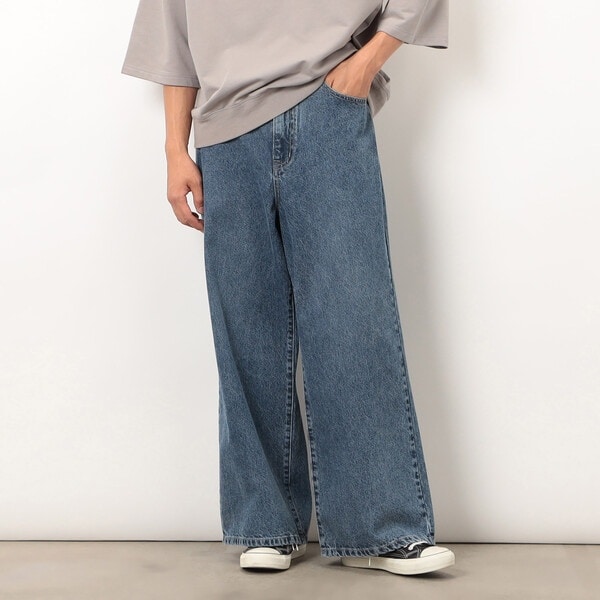 パープル＆イエロー（Purple & Yellow）/デニムワイドバギーパンツ