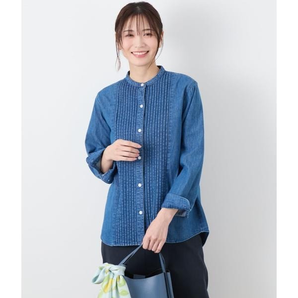 ニューヨーカー（NEWYORKER）/EDWIN 7．2オンス スタンドカラーデニムシャツ