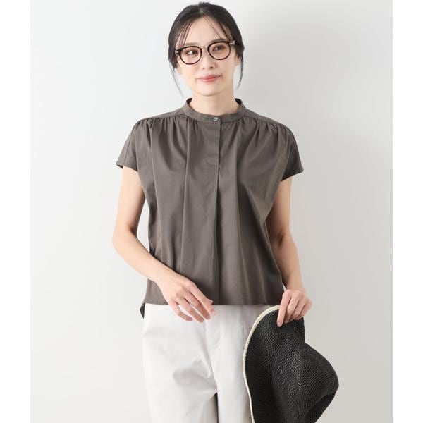 ニューヨーカー（NEWYORKER）/コットンナイロントリコット スタンドカラープルオーバー