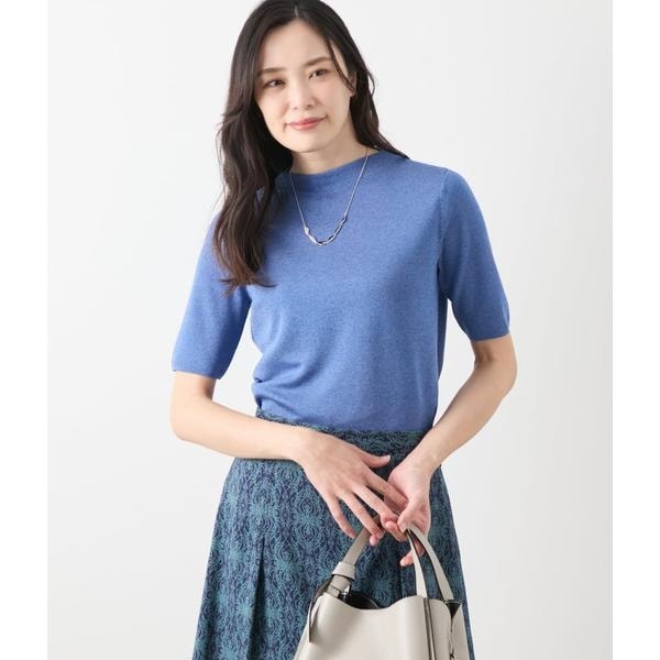 ニューヨーカー（NEWYORKER）/ヴィスコースポリエステル ビルドネック5分袖プルオーバー