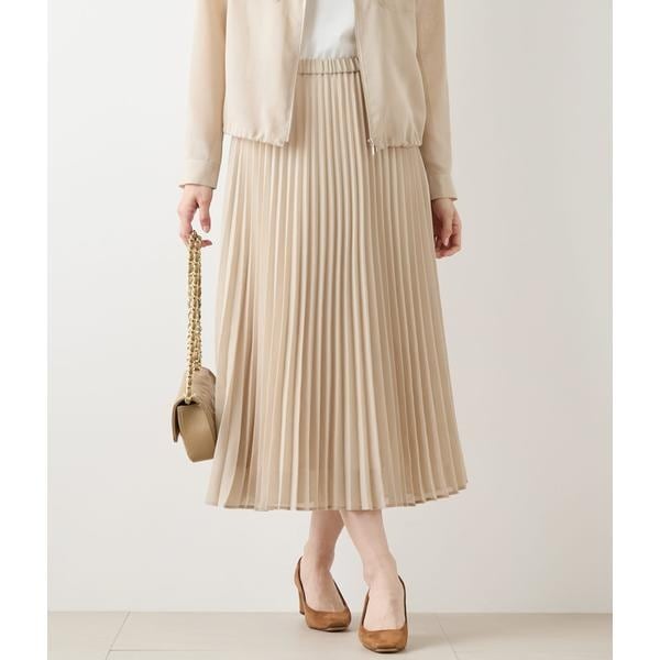 ニューヨーカー（NEWYORKER）/リサイクルポリエステルシアーローン プリーツスカート