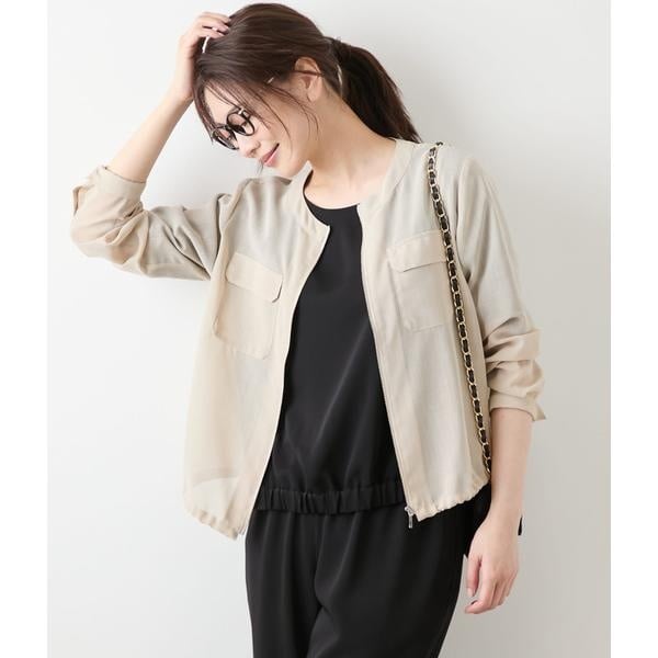 ニューヨーカー（NEWYORKER）/リサイクルポリエステルシアーローン ジップアップブルゾン