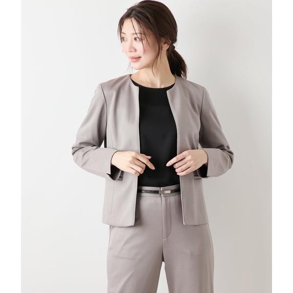 ニューヨーカー（NEWYORKER）/【ウォッシャブル】モクロディクリア ノーカラージャケット