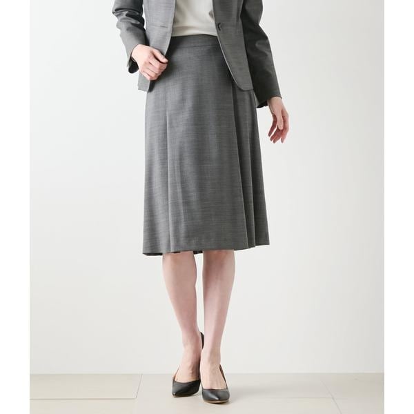 ニューヨーカー（NEWYORKER）/ウールシルクピンヘッド タックスカート
