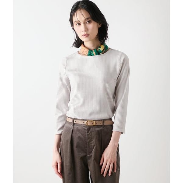 ニューヨーカー（NEWYORKER）/リブストレッチ クルーネック7分袖カットソー