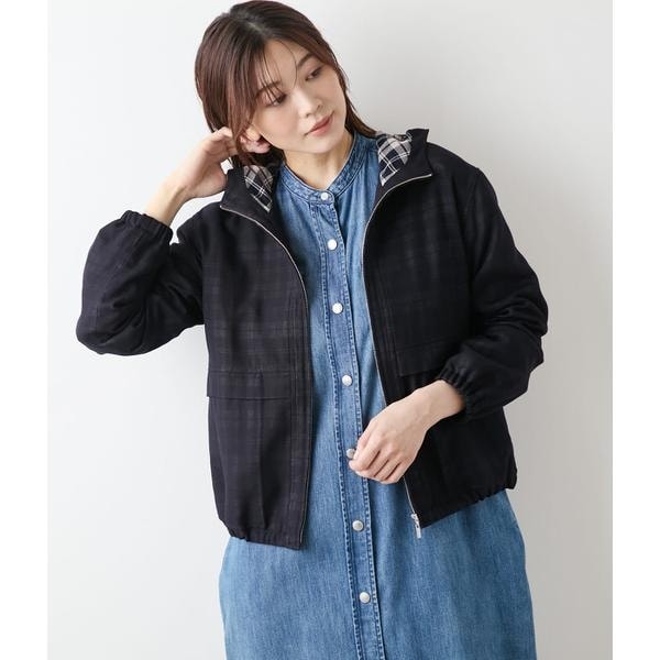 ニューヨーカー（NEWYORKER）/【ウォッシャブル】シアー接結ニューヨーカータータン フーデットブルゾ