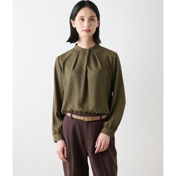 ニューヨーカー（NEWYORKER）/ビットプリント スタンドカラーブラウス