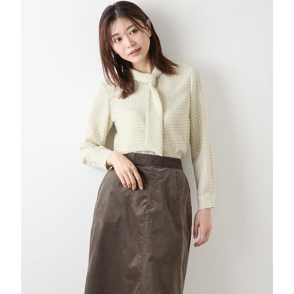 ニューヨーカー（NEWYORKER）/タッターソールプリント ボウタイブラウス