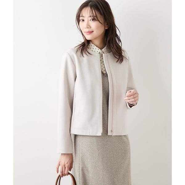 ニューヨーカー（NEWYORKER）/ジャージーメルトン ノーカラーブルゾン