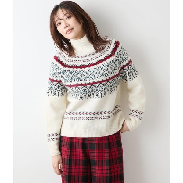 ニューヨーカー（NEWYORKER）/フェアアイル ハイネックニットプルオーバー