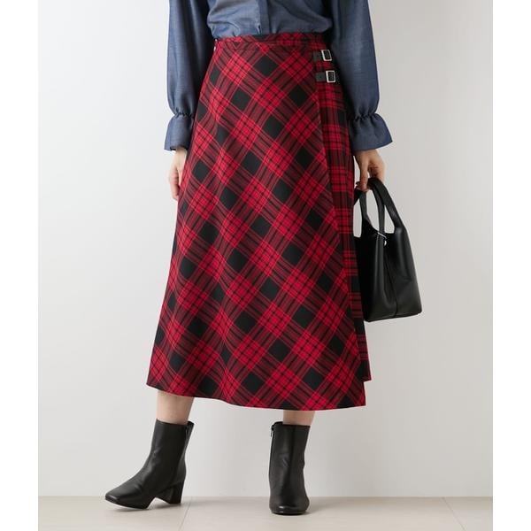 ニューヨーカー（NEWYORKER）/ウールタータン アシメキルトスカート