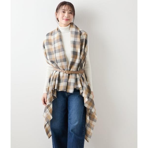 ニューヨーカー（NEWYORKER）/エターミンブロックチェック ケープストール