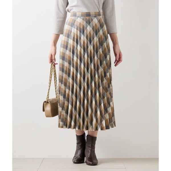 ニューヨーカー（NEWYORKER）/エターミンブロックチェック プリーツスカート
