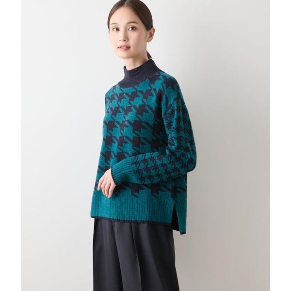 ニューヨーカー（NEWYORKER）/千鳥柄ダブルジャカード ハイネックプルオーバー