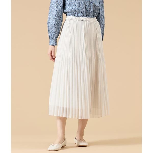 【NEW】ニューヨーカー（NEWYORKER）/シフォンジョーゼット プリーツスカート