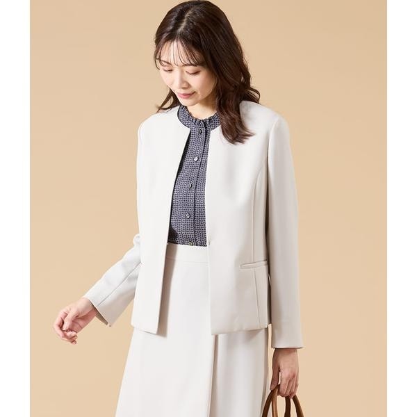 【NEW】ニューヨーカー（NEWYORKER）/【ウォッシャブル】シルキークロス ノーカラ?ジャケット