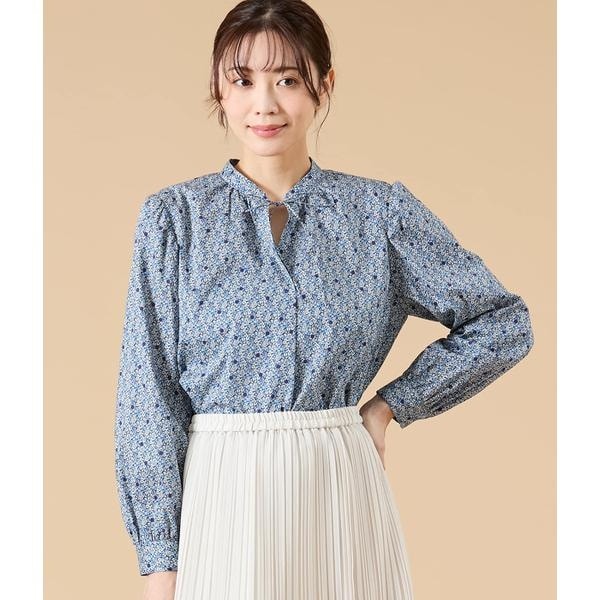 【NEW】ニューヨーカー（NEWYORKER）/リバティ アバサン・スポット スタンドカラーリボンブラウス