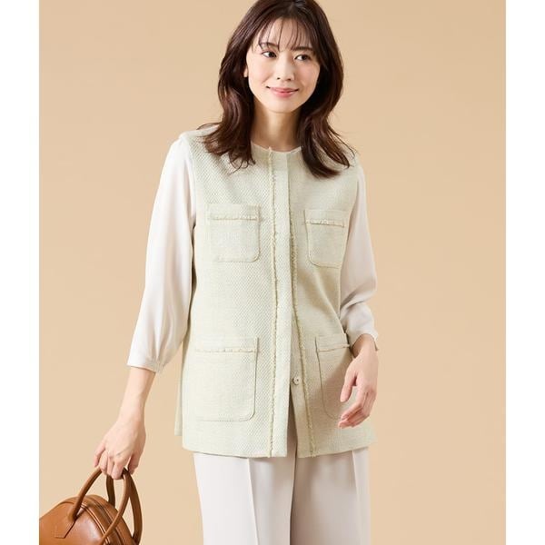 【NEW】ニューヨーカー（NEWYORKER）/ソフトミックスツィード ジレ