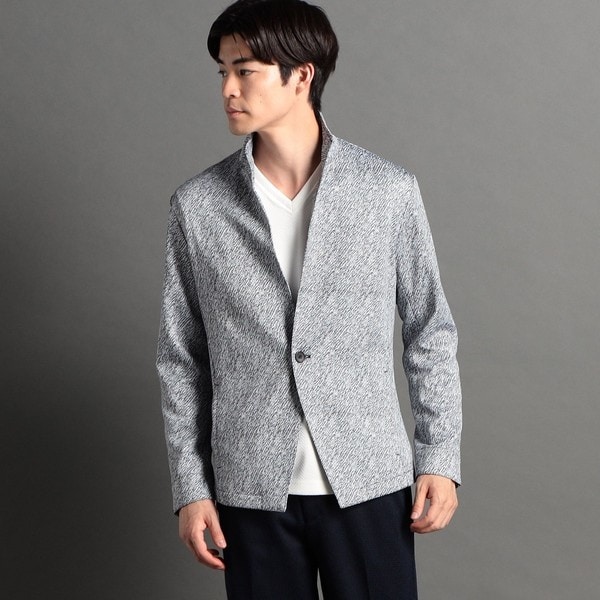 ハイダウェイ（HIDEAWAYS）/地柄プリントスタンドカラージャケット