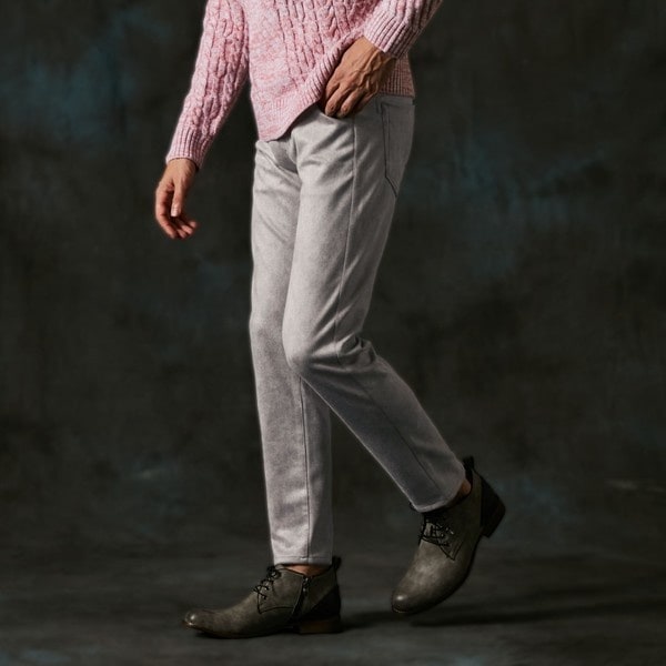 ハイダウェイ（HIDEAWAYS）/【ＷＥＢ限定】ポンチスウェードムラスモーク柄ストレッチパンツ