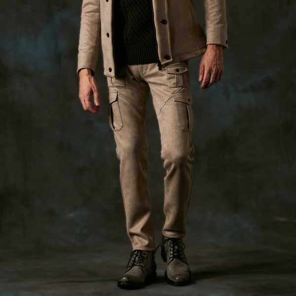 ハイダウェイ（HIDEAWAYS）/マイクロ起毛ポンチ　ムラプリント多ポケットカーゴパンツ