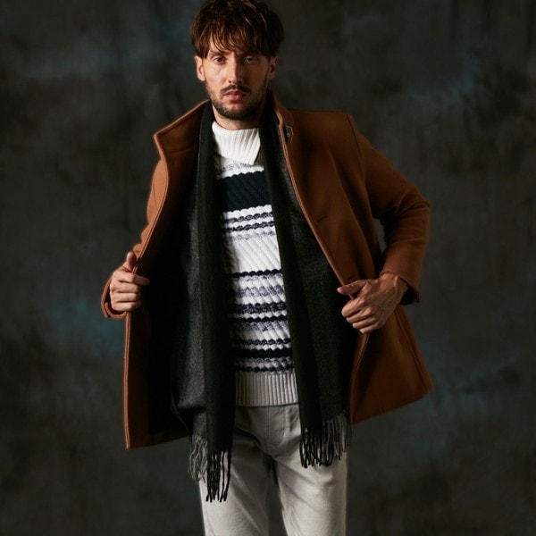 ハイダウェイ（HIDEAWAYS）/ストレッチメルトンスタンドミドルコート