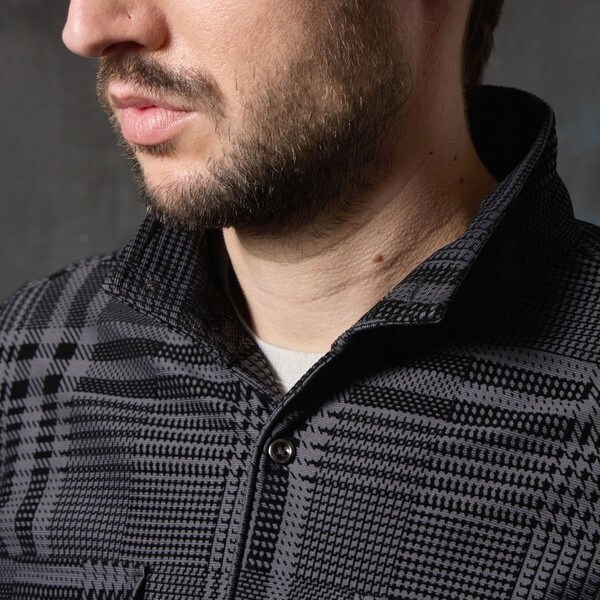 ハイダウェイ（HIDEAWAYS）/フロッキープリントスタンドカラーシャツ