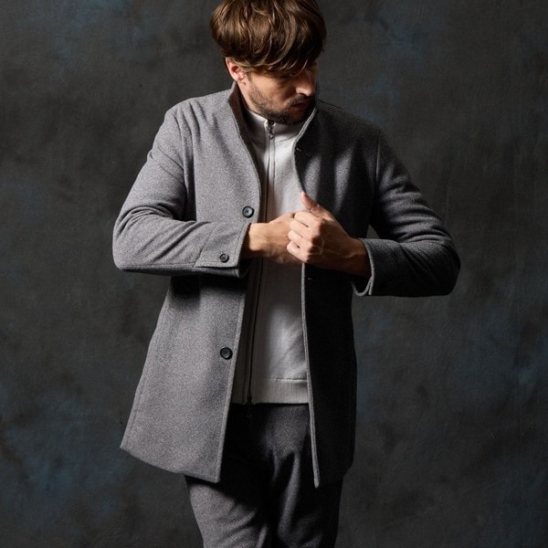 ハイダウェイ（HIDEAWAYS）/ダブルフェイス　ミドル丈スタンドコート