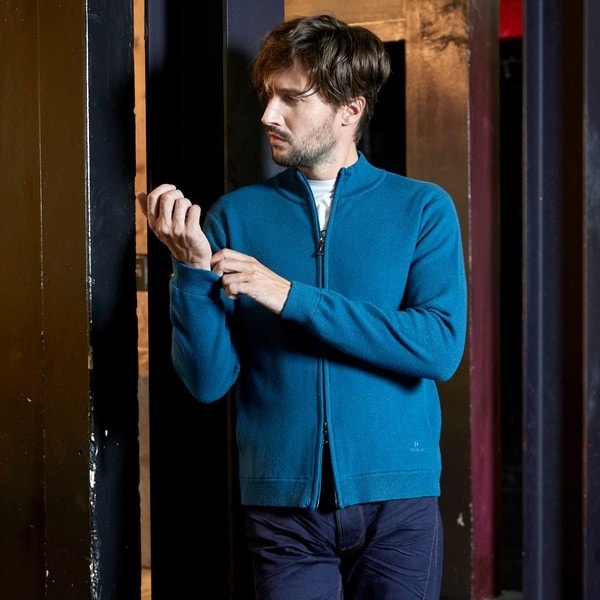 ハイダウェイ（HIDEAWAYS）/ミラノリブ　スタンドニットブルゾン