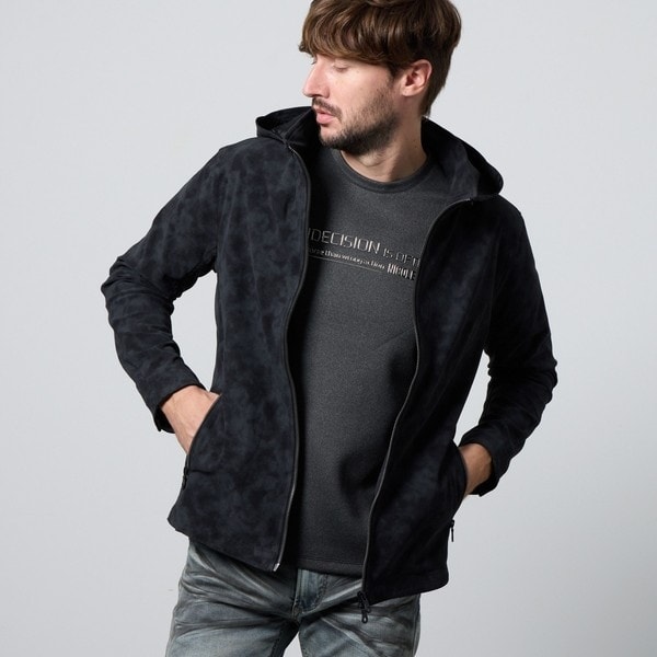 ハイダウェイ（HIDEAWAYS）/ムラプリントスタンドアップジップブルゾン