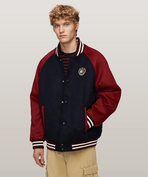 トミー ジーンズ（ JEANS）/ウールブレンドクレストボンバージャケット