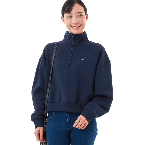 トミー ジーンズ（ JEANS）/ボクシィーハーフジップスウェット