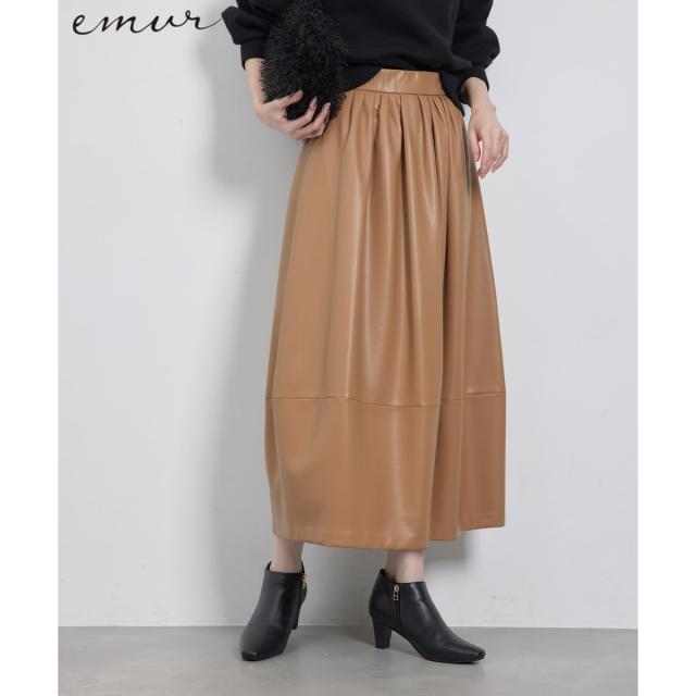 ロペピクニック（ROPE’ PICNIC）/【emur/エミュール】シンセティックレザーコクーンスカート