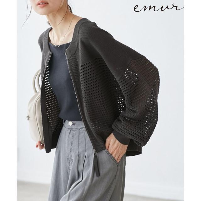 ロペピクニック（ROPE’ PICNIC）/【emur/エミュール】メッシュニットブルゾン