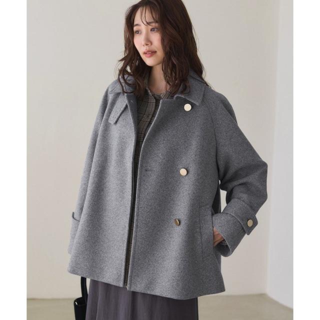 ロペピクニック（ROPE’ PICNIC）/ジャージーメルトンシリーズ 金ボタンミドル丈コート/リンクコーデ