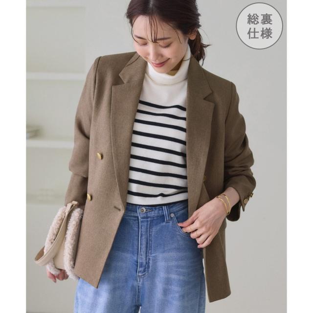 ロペピクニック（ROPE’ PICNIC）/レディハンサムシリーズ ウールライク金ボタンジャケット(総裏地)/セットアップ対応