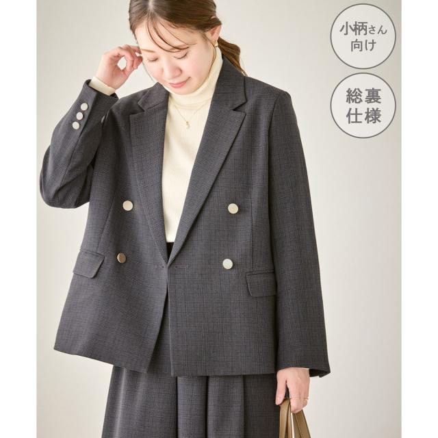 ロペピクニック（ROPE’ PICNIC）/【低身長・小柄さんサイズ】レディハンサムシリーズ ウールライク金ボタンジャケット(総裏地)