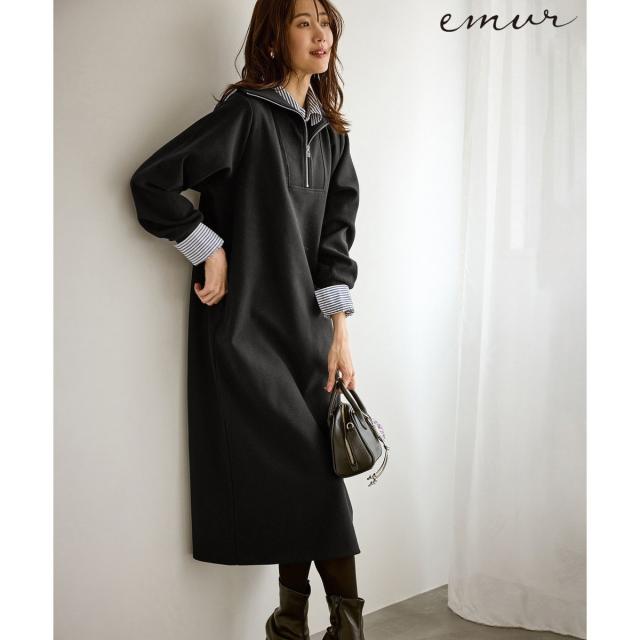 ロペピクニック（ROPE’ PICNIC）/【emur/エミュール】圧縮起毛ステンニットワンピース