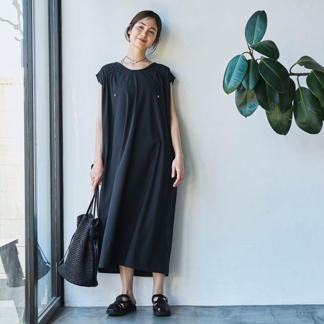 コーエン（coen）/【RONEL】シャーリング2WAYロングワンピース