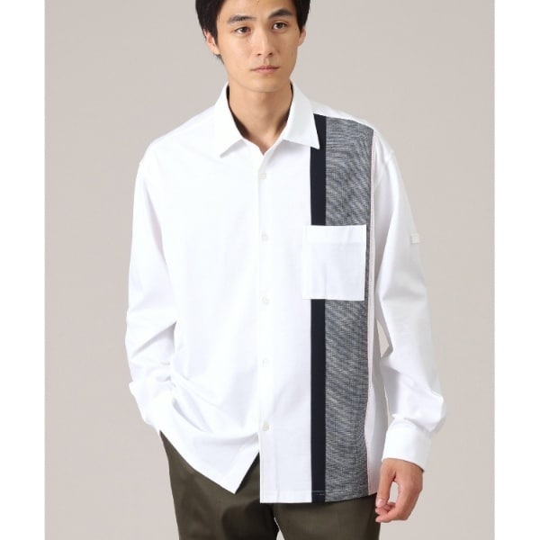 タケオキクチ（TAKEO KIKUCHI）/【バイカラー】バーチカル切替　ジャージシャツ