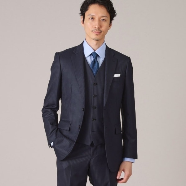 タケオキクチ（TAKEO KIKUCHI）/【3ピースセット】シャイニーヘリンボン スーツ