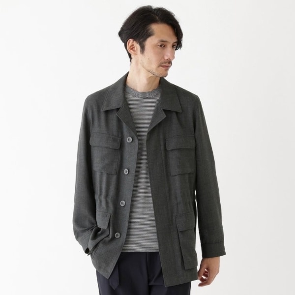 タケオキクチ（TAKEO KIKUCHI）/【THE FLAGSHIP】ポリエステルウール メッシュ サファリジャケット