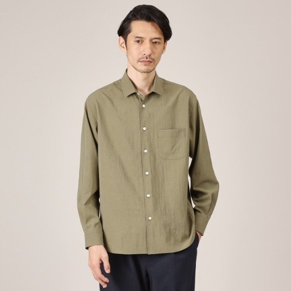 タケオキクチ（TAKEO KIKUCHI）/【Made in JAPAN】麻調ショートカラーシャツ