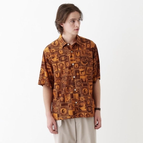 タケオキクチ（TAKEO KIKUCHI）/【THE FLAGSHIP】アーカイブ切手柄半袖シャツ