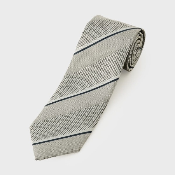 タケオキクチ（TAKEO KIKUCHI）/京都丹後 タッサーバスケット ストライプネクタイ