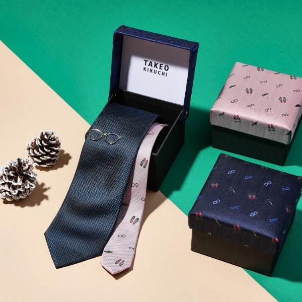 タケオキクチ（TAKEO KIKUCHI）/【BOXセット】バスケットムジチェンジネクタイ×眼鏡型タイバー