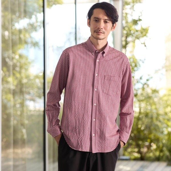 タケオキクチ（TAKEO KIKUCHI）/【抗菌防臭】サッカーギンガムチェック ボタンダウンシャツ